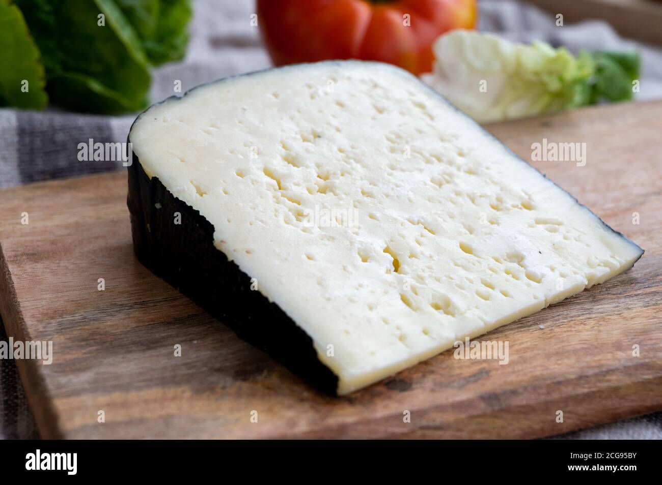 Cheese collection, French fol epi cheese with many little holes, etorki ...