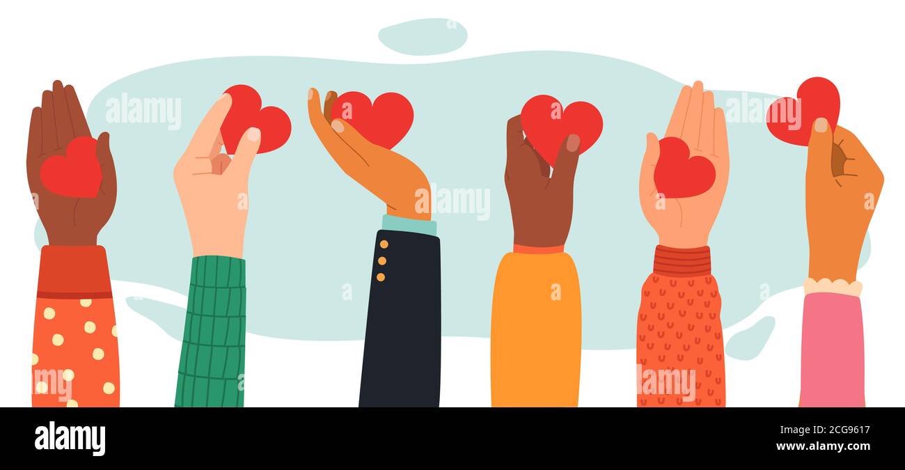 Hands charity concept. Give, share love to people, charity and donation ...