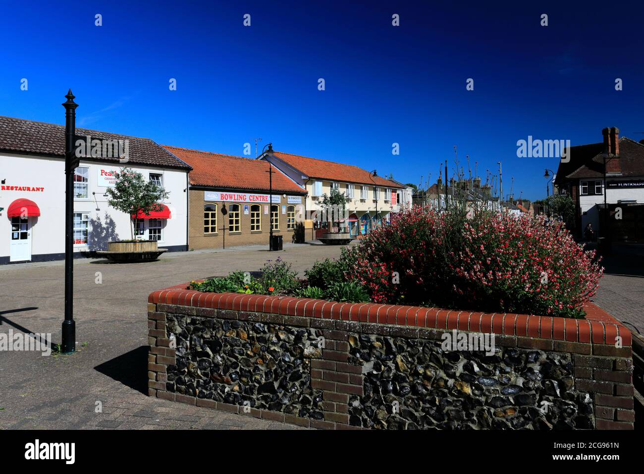 Summer view of Brandon town centre, Norfolk, England Stock Photo - Alamy