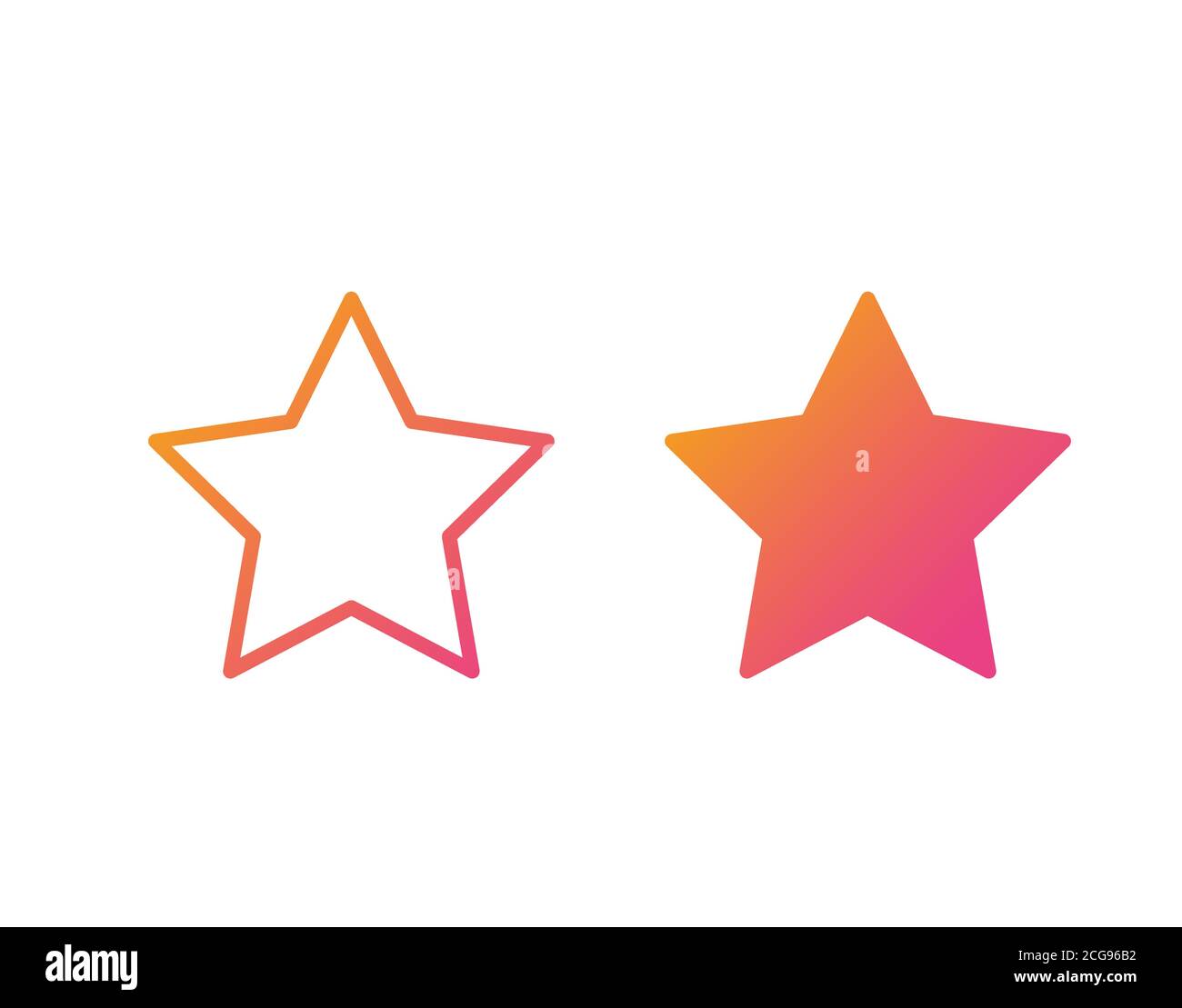 The isolated orange to pink vector colorful star thin line icon Stock ...