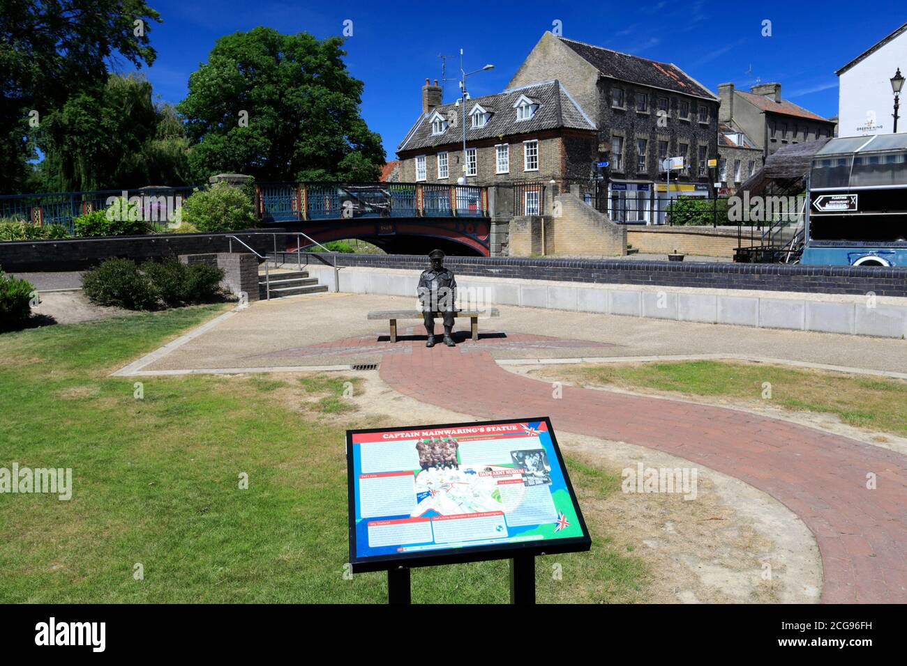 The bronze statue in honour of Captain Mainwaring played by the actor ...