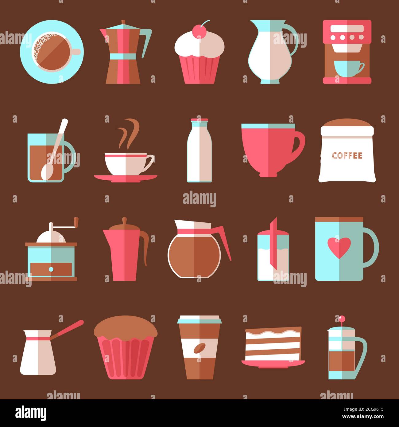 Coffee maker icons in Stock Vector Images - Alamy