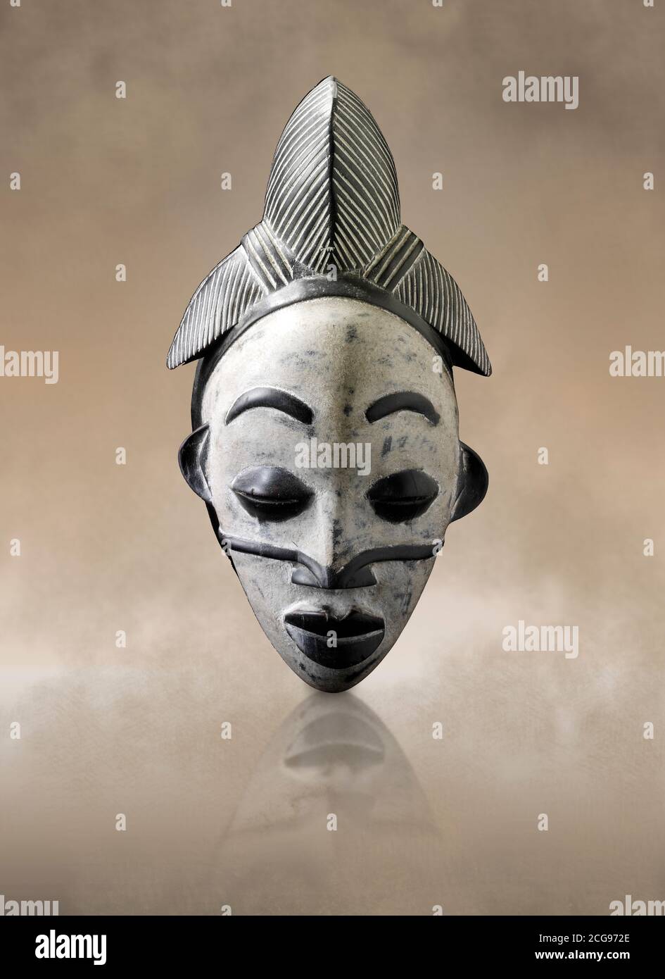 African tribal ceremonial face mask, wooden traditional tribe mask ...