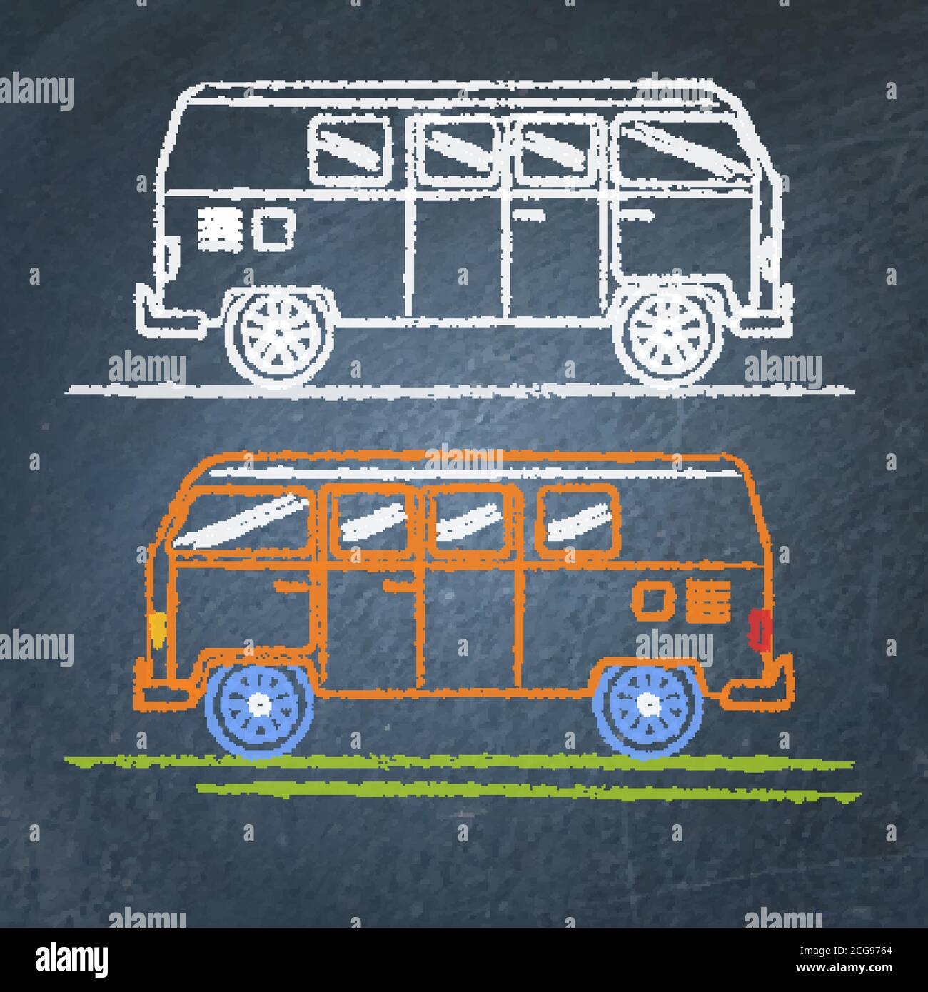 Retro car chalk drawing on hi-res stock photography and images - Alamy