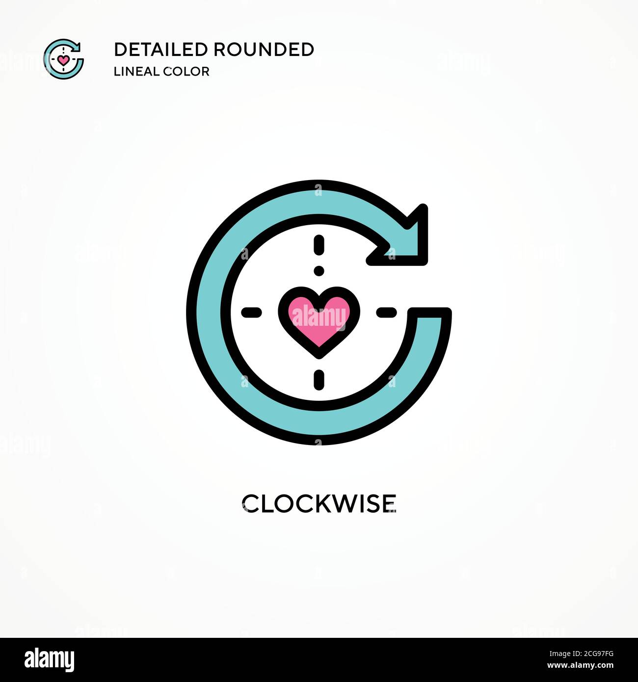 Clockwise vector icon. Modern vector illustration concepts. Easy to ...