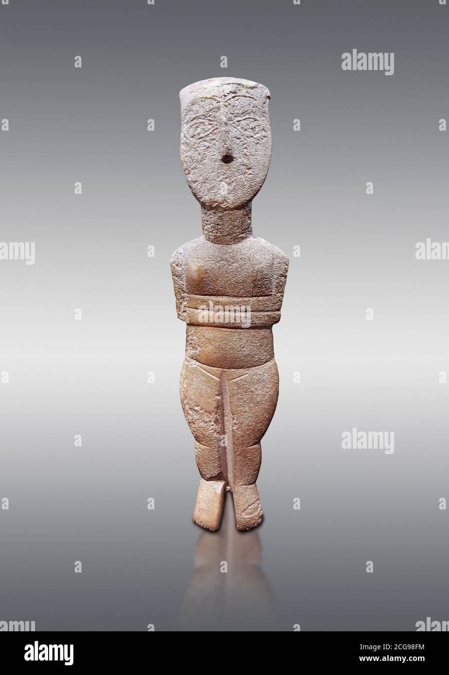 Female figurine statuette : Cycladic Canonical type, Spedos variety ...