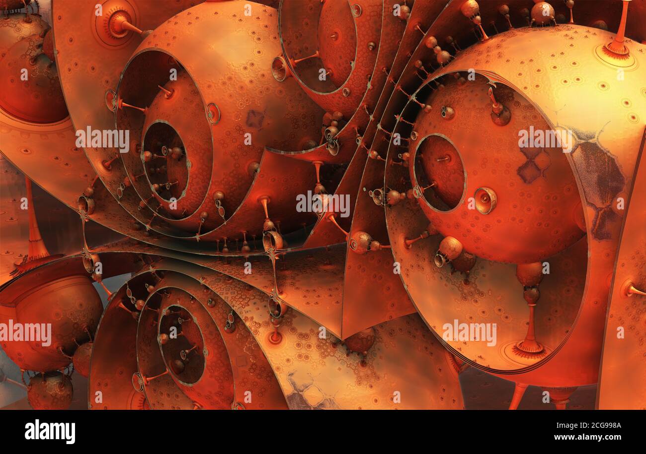 Abstract background 3D, fantastic structures and shapes, fictional sci ...