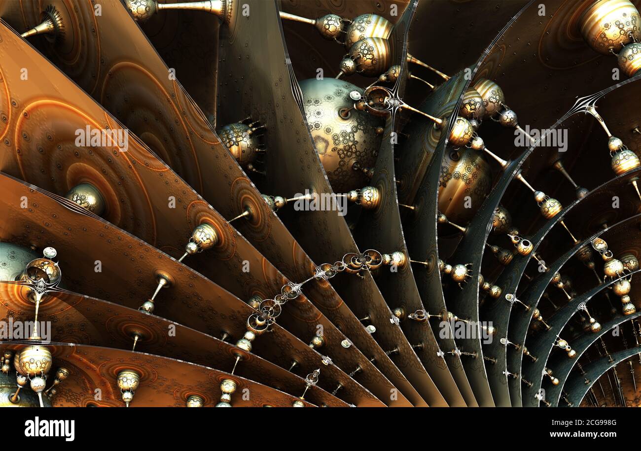 Abstract background, fantastic 3D structures, fictional sci fi ...