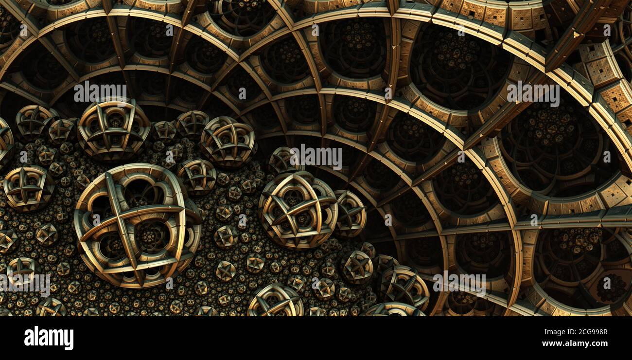 Abstract background, fantastic 3D structures, fictional sci fi ...