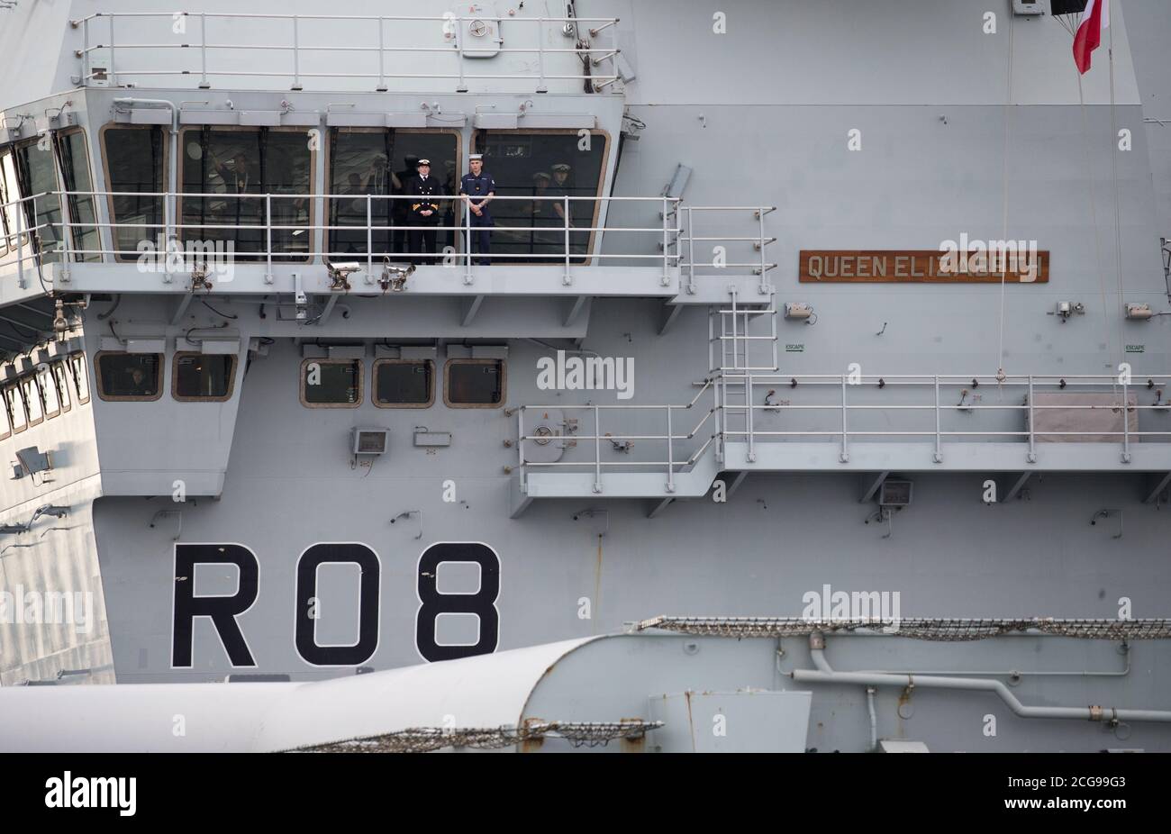 Royal Navy Crew Members Hms Queen Elizabeth High Resolution Stock ...
