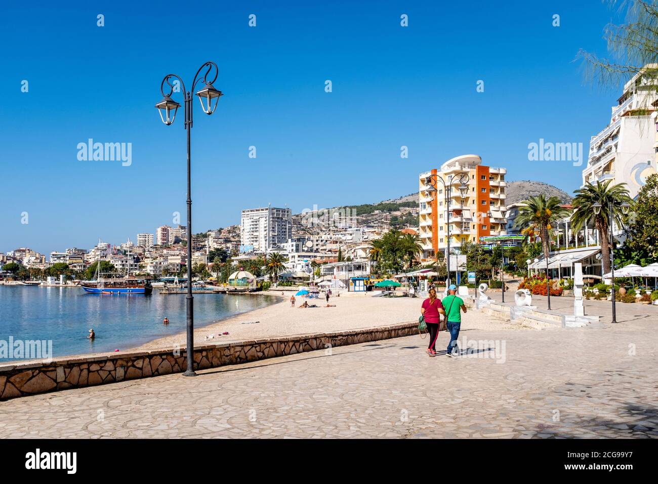 The Promenade At Saranda, Albania Stock Photo - Alamy