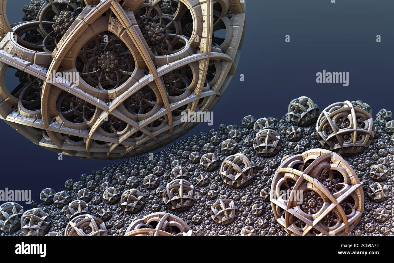 Abstract background, fantastic 3D structures, fictional sci fi ...