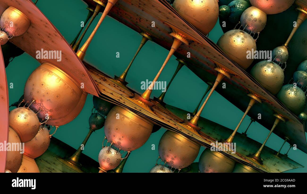 Abstract background 3D, fantastic structures and shapes, fictional sci ...