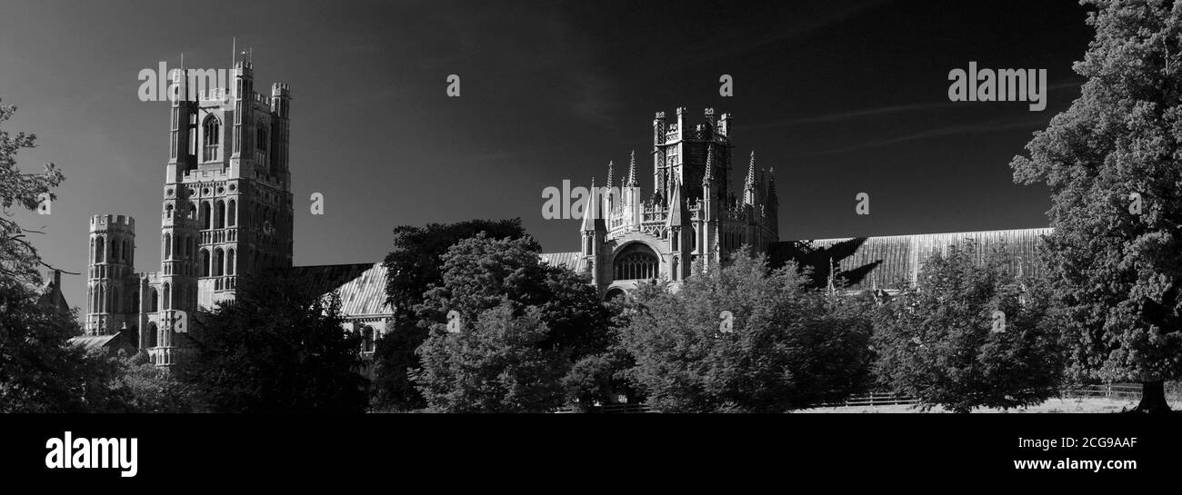 Summer view over Ely Cathedral; Ely City; Cambridgeshire; England; UK ...