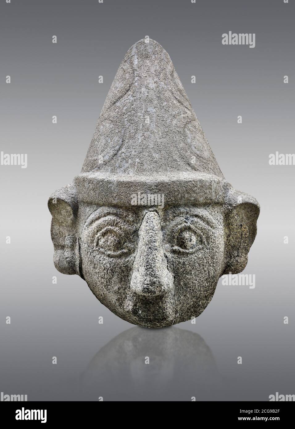 Hittite statue head of a god, Hittite capital Hattusa, Hittite Middle ...