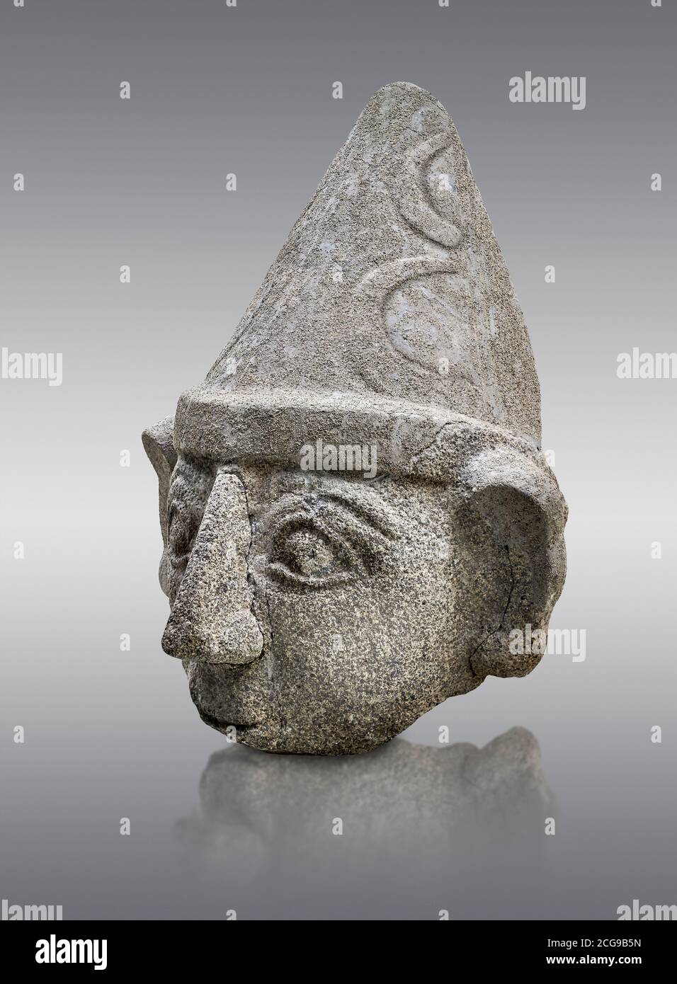 Hittite statue head of a god, Hittite capital Hattusa, Hittite Middle ...