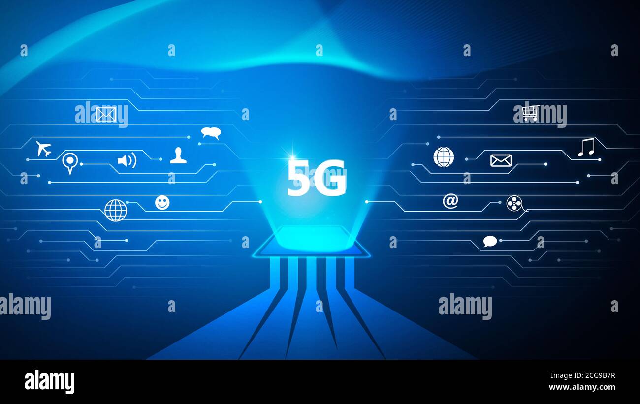 5 g projection of computer graphics Stock Photo - Alamy