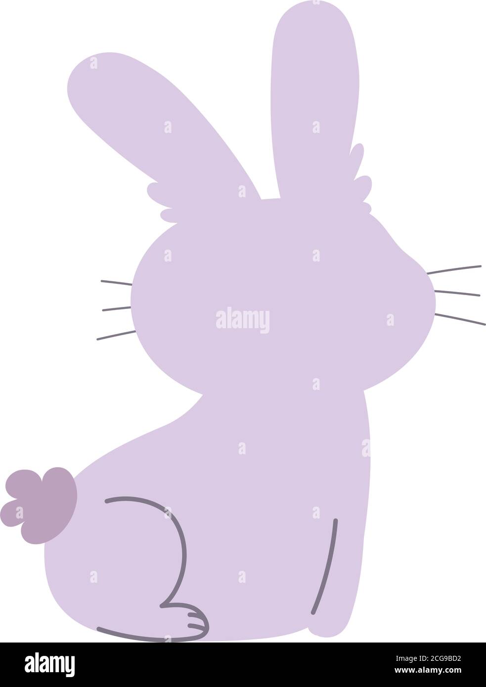 back view rabbit animal cartoon isolated icon style vector illustration ...