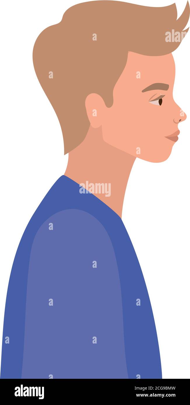 blond man cartoon in side view vector design Stock Vector Image & Art ...