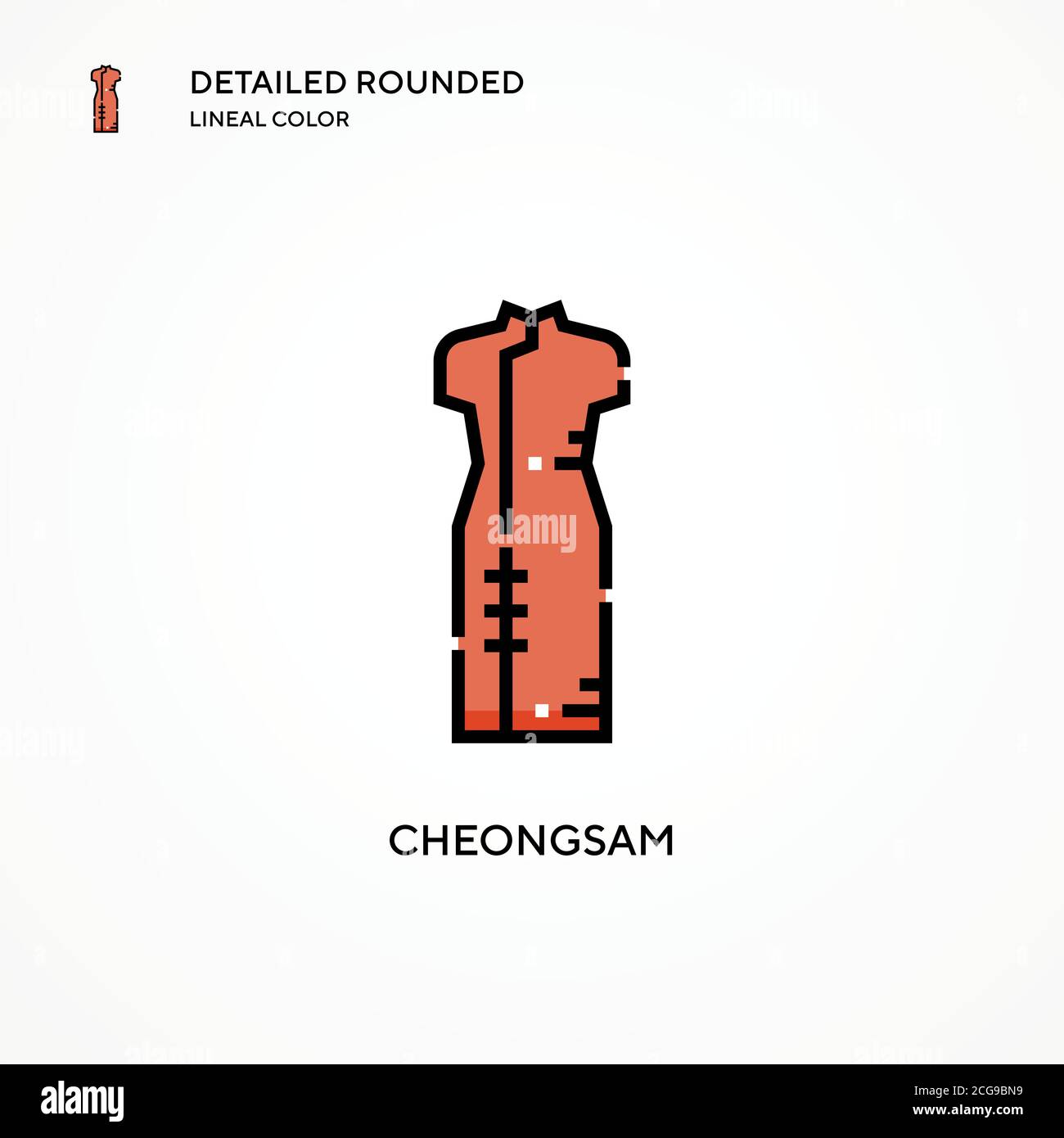 Cheongsam vector icon. Modern vector illustration concepts. Easy to ...