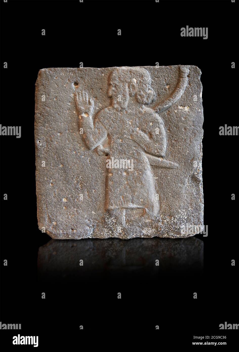 Hittite relief sculpted orthostat from a processing person from Tell ...
