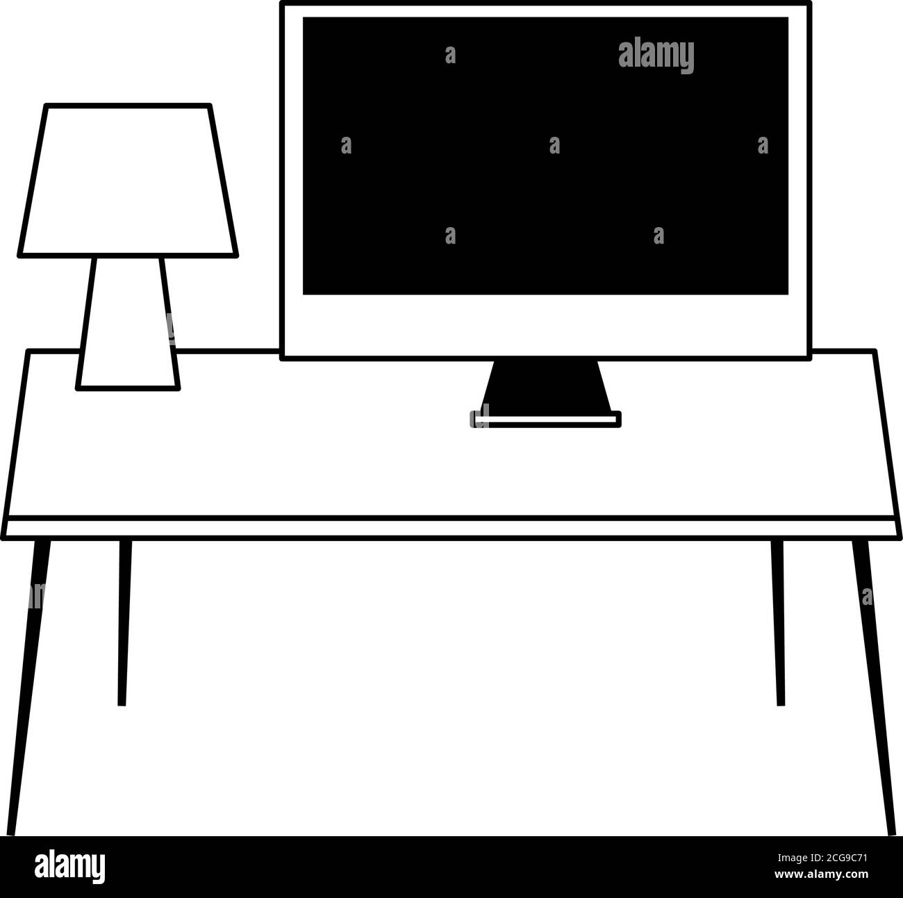 Stylish workspace desktop computer Cut Out Stock Images & Pictures - Alamy