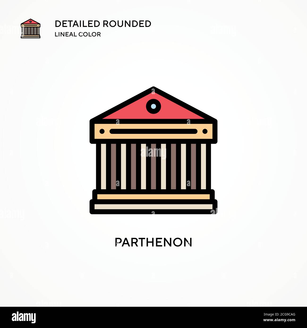 Parthenon vector icon. Modern vector illustration concepts. Easy to edit and customize Stock ...