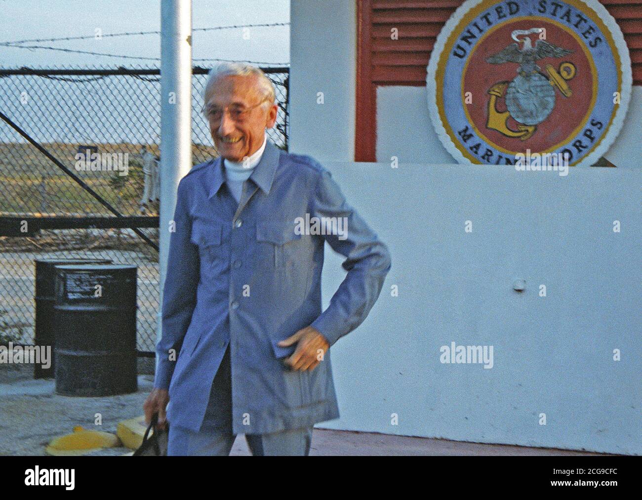 Explorer Jacques Cousteau passes through the northeast gate separating ...