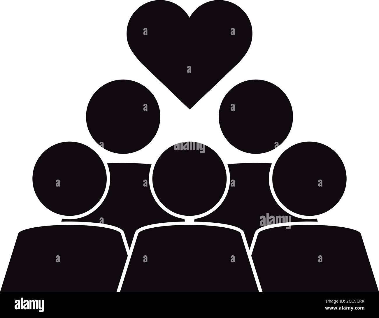 together, people group teamwork pictogram, silhouette style vector ...