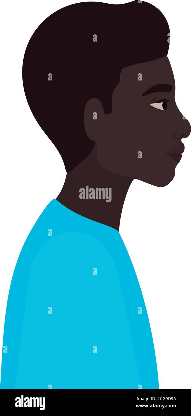 black man cartoon in side view vector design Stock Vector Image & Art ...