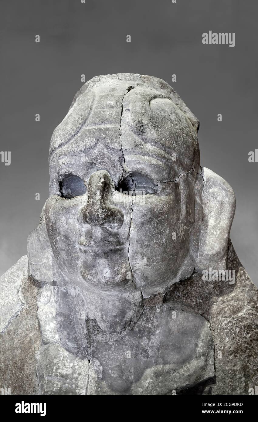 Hittite sphinx sculpture of one of the 4 sphinx's from the Sphinx gate ...