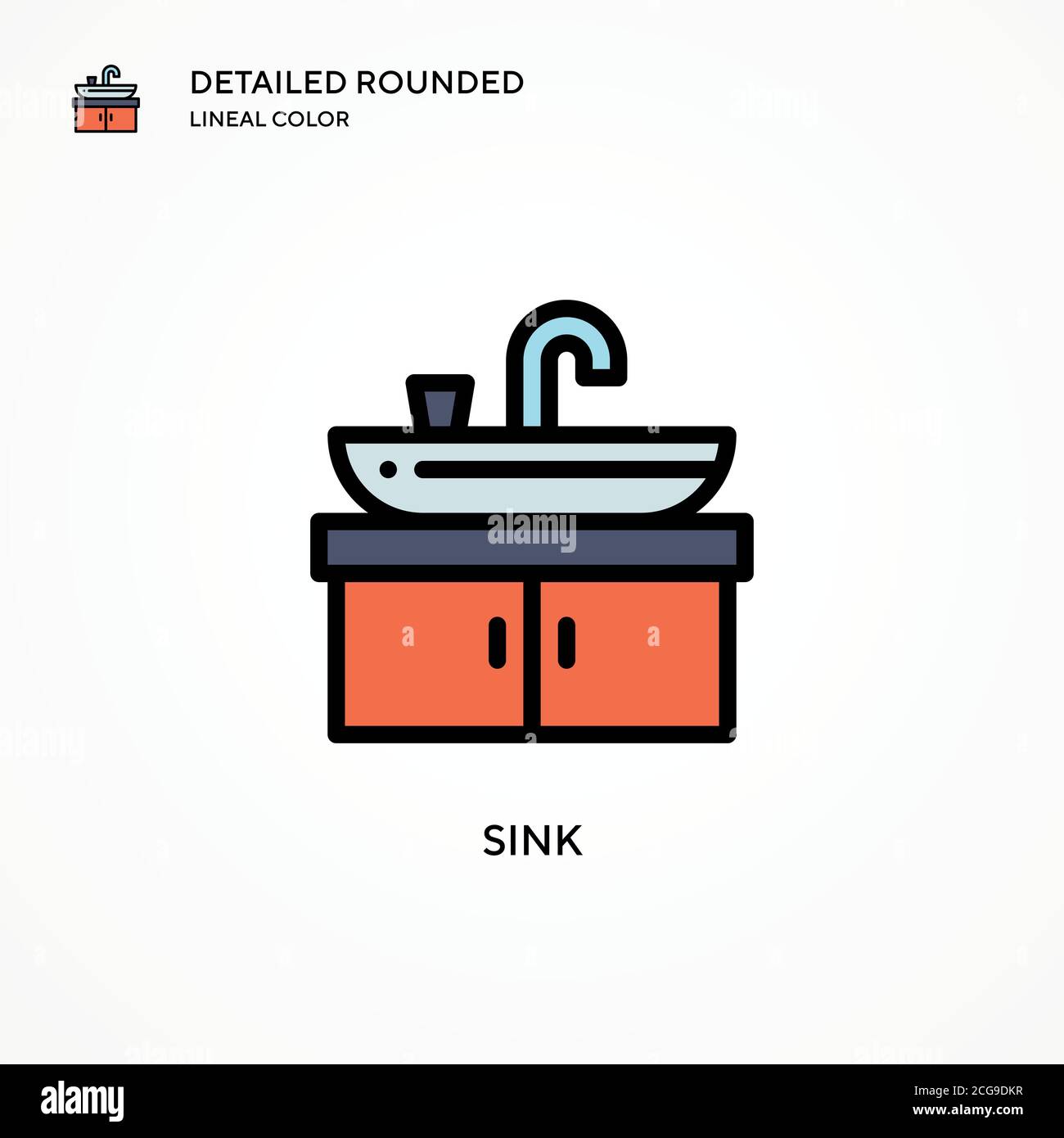 Sink vector icon. Modern vector illustration concepts. Easy to edit and ...
