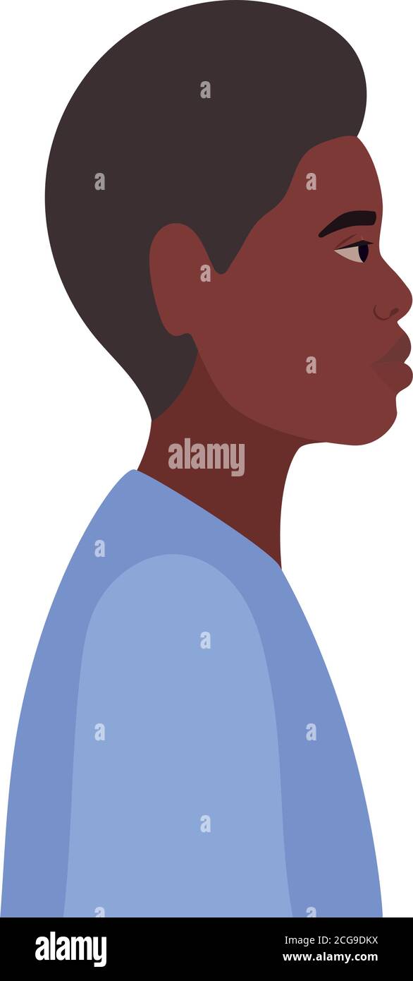 black man cartoon in side view vector design Stock Vector Image & Art ...