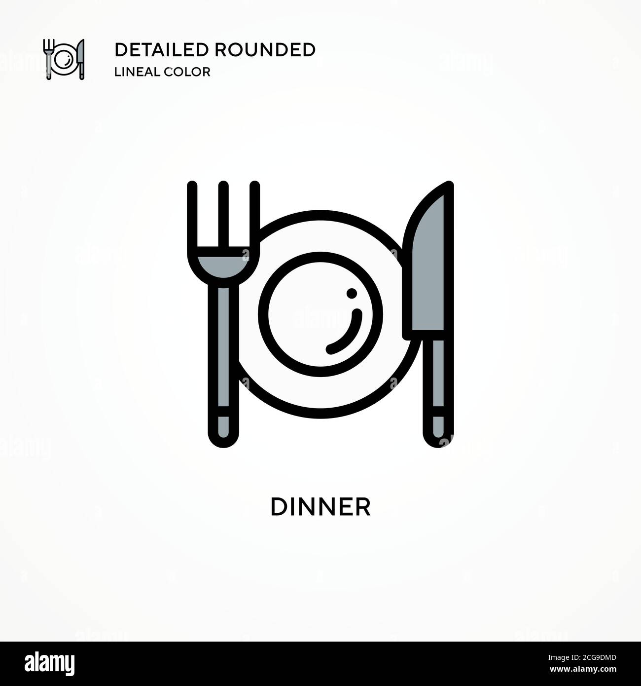 Dinner vector icon. Modern vector illustration concepts. Easy to edit ...