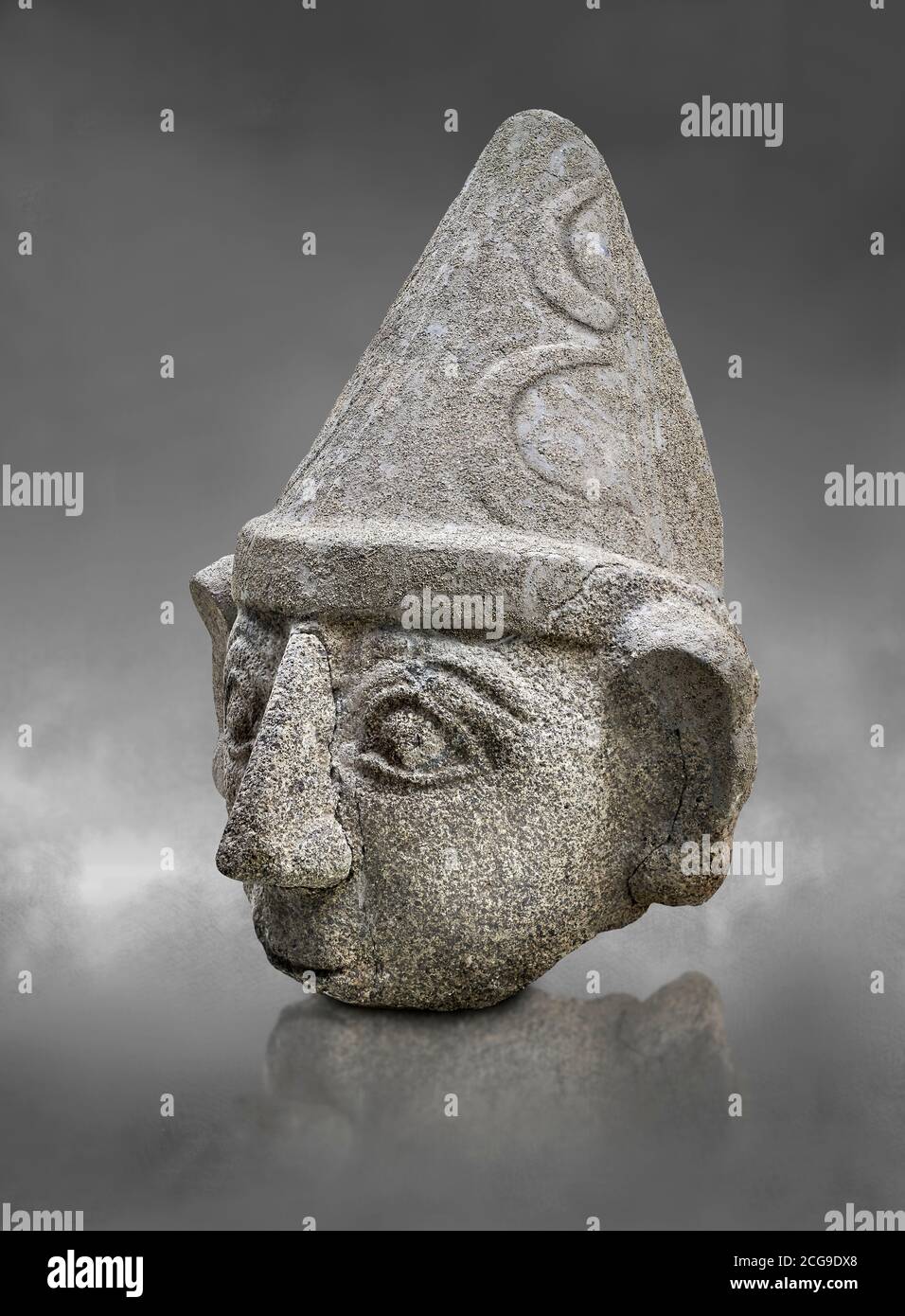 Hittite statue head of a god, Hittite capital Hattusa, Hittite Middle ...
