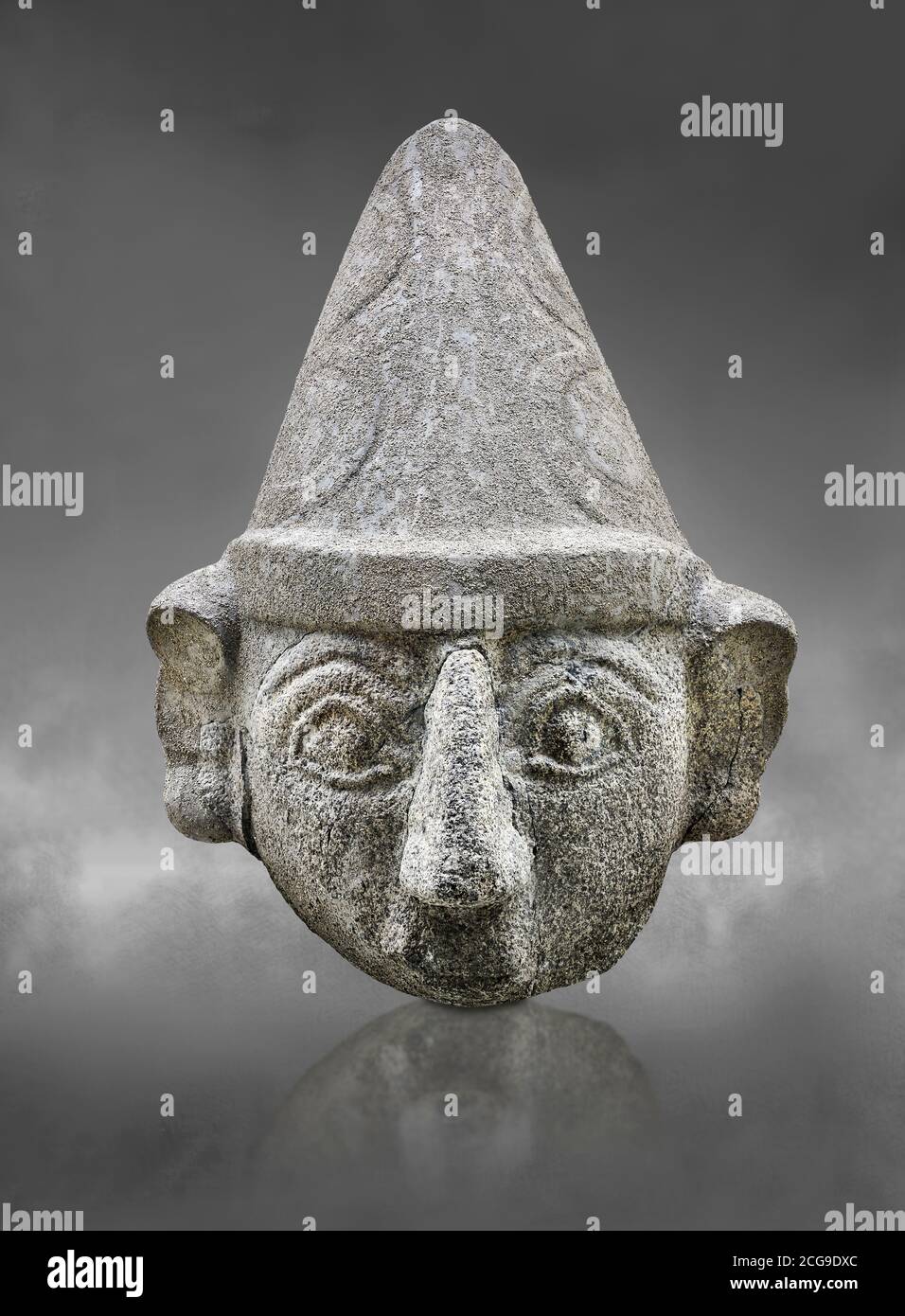 Hittite statue head of a god, Hittite capital Hattusa, Hittite Middle ...