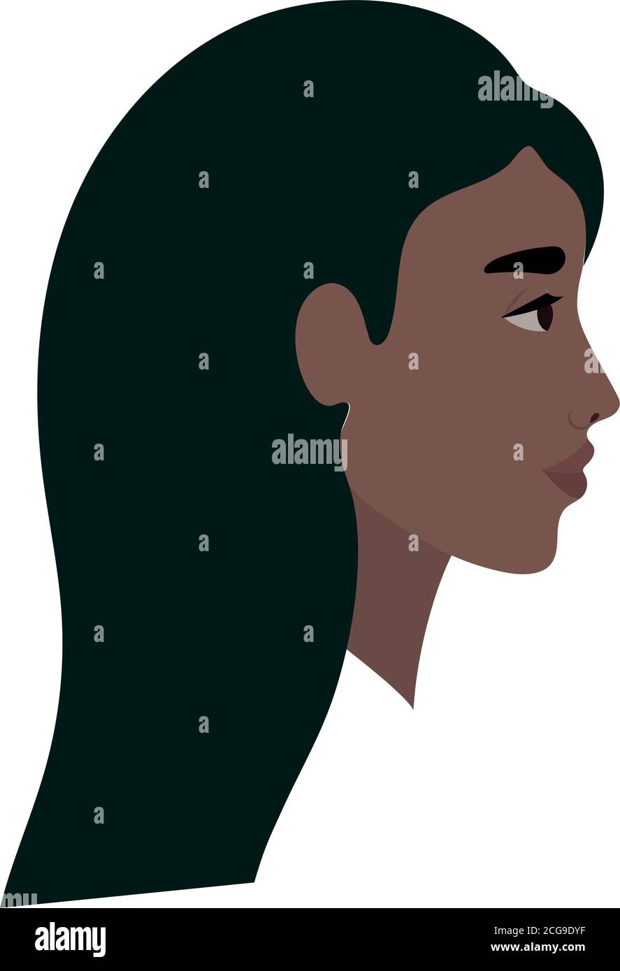 black woman cartoon in side view vector design Stock Vector Image & Art ...