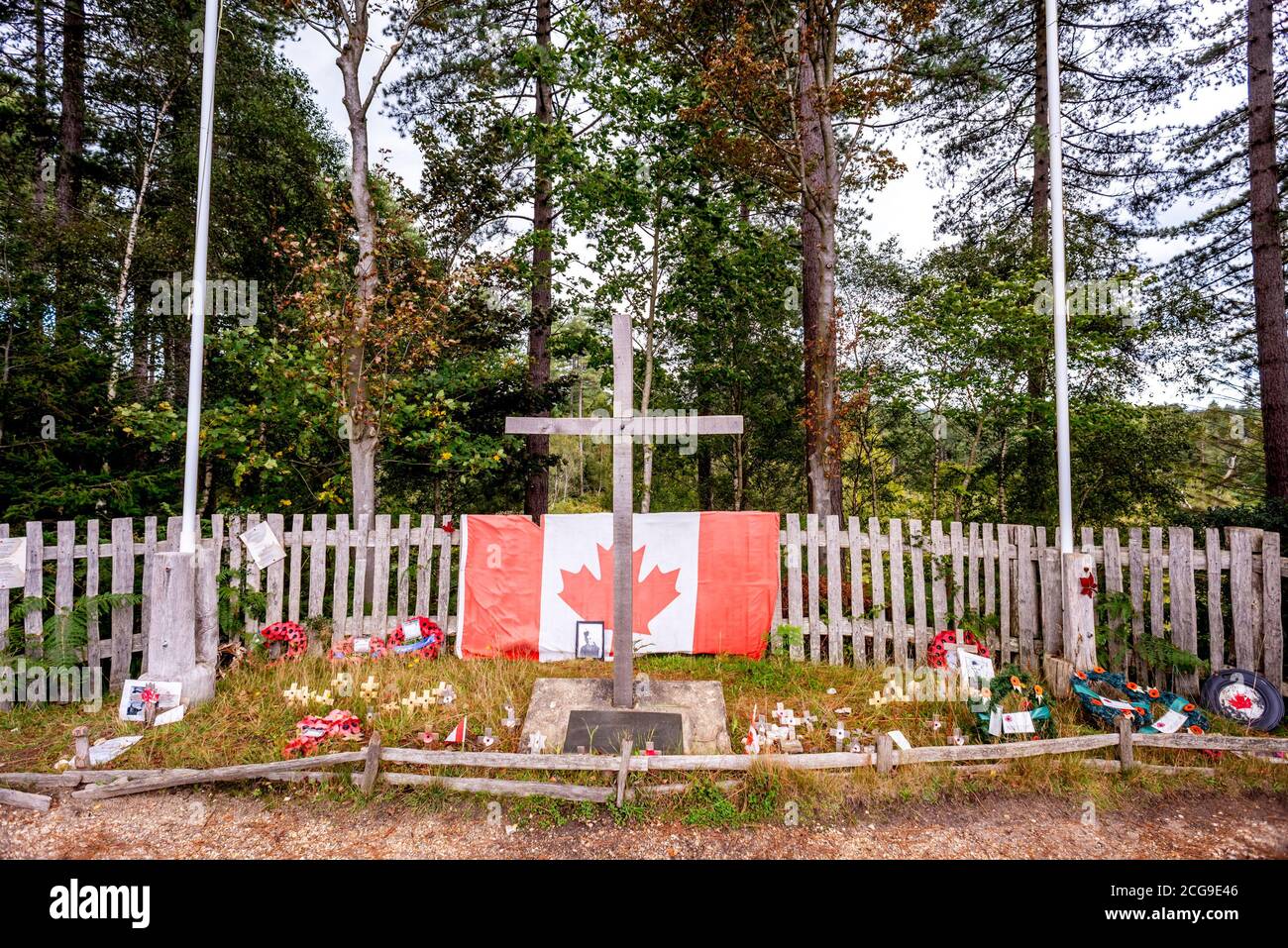 Canadian war memorial in the New Forest Stock Photo - Alamy