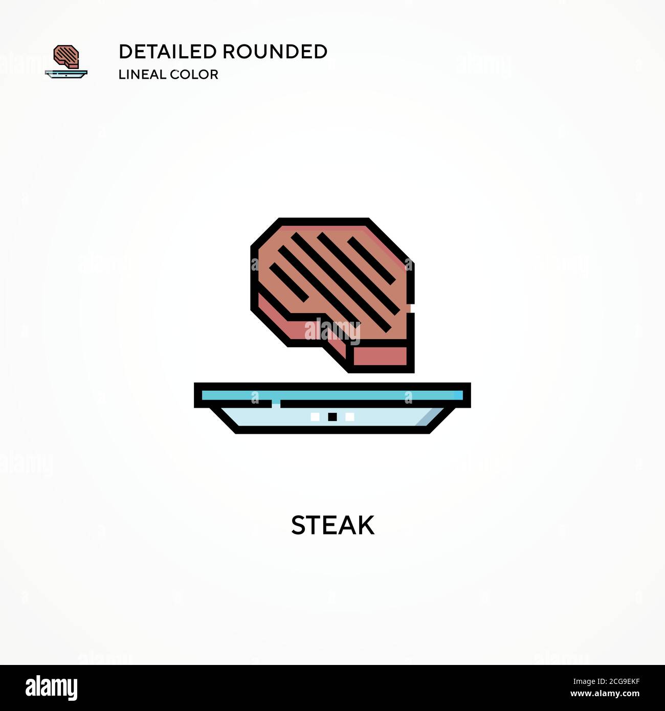Steak vector icon. Modern vector illustration concepts. Easy to edit ...