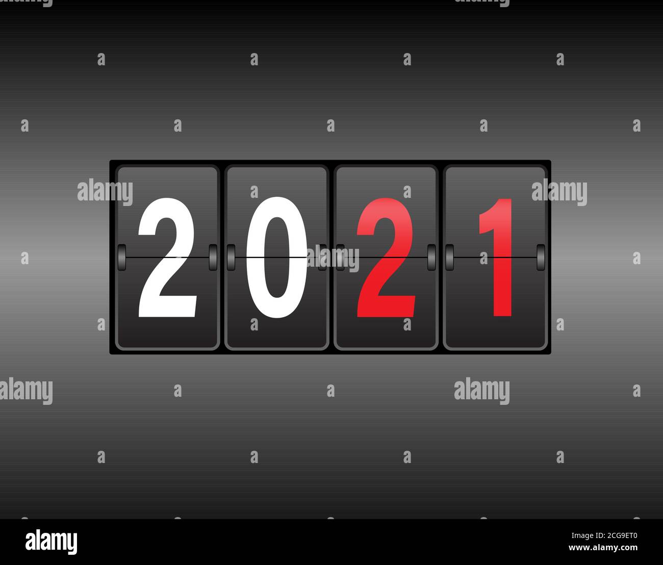 Year change on the calendar counter. The new year 2021 is coming. White ...