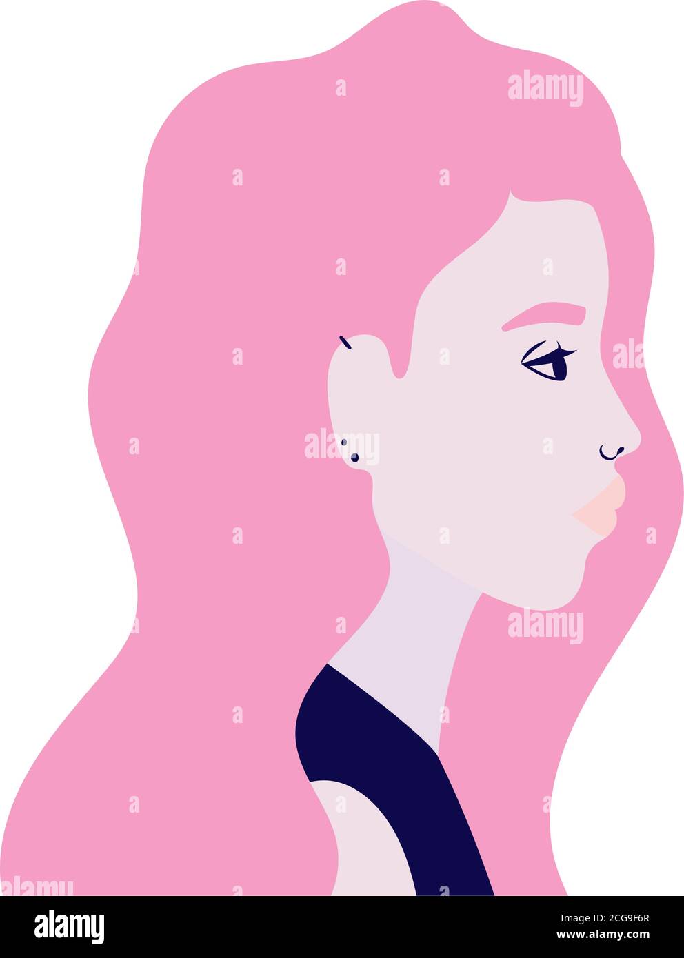 Woman pink side view Stock Vector Images - Alamy