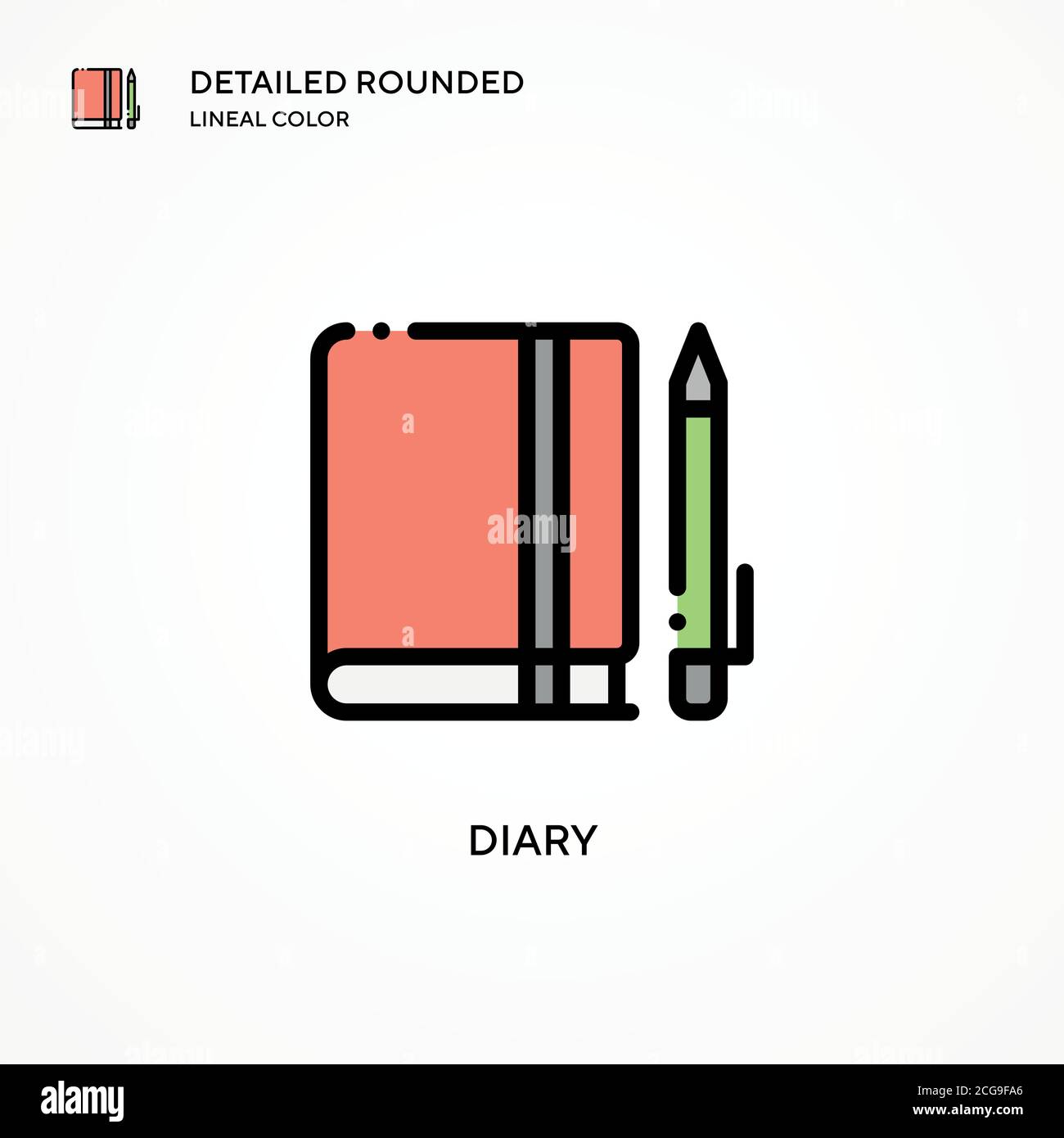 Diary vector icon. Modern vector illustration concepts. Easy to edit ...