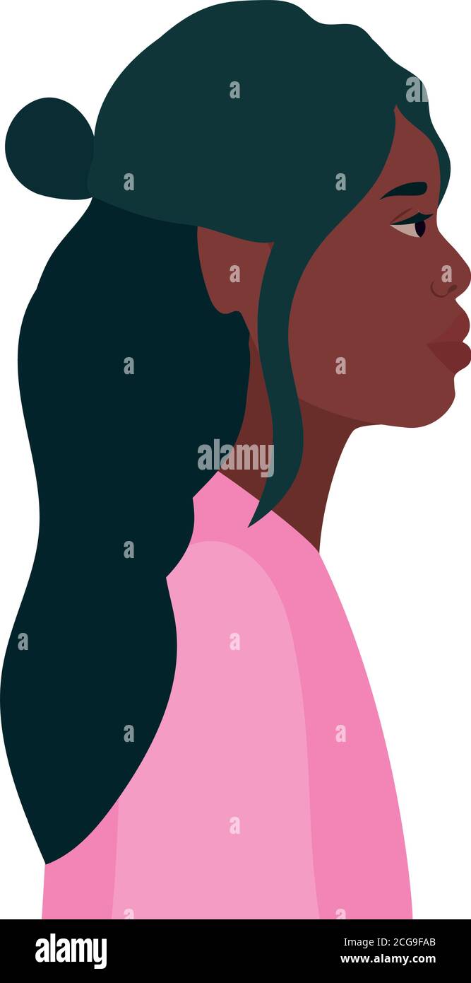 black woman cartoon in side view vector design Stock Vector Image & Art ...