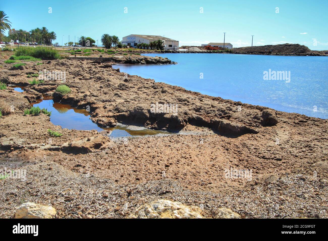 Santa Pola, Alicante, Spain- September 2, 2020: Beach in the morning in ...