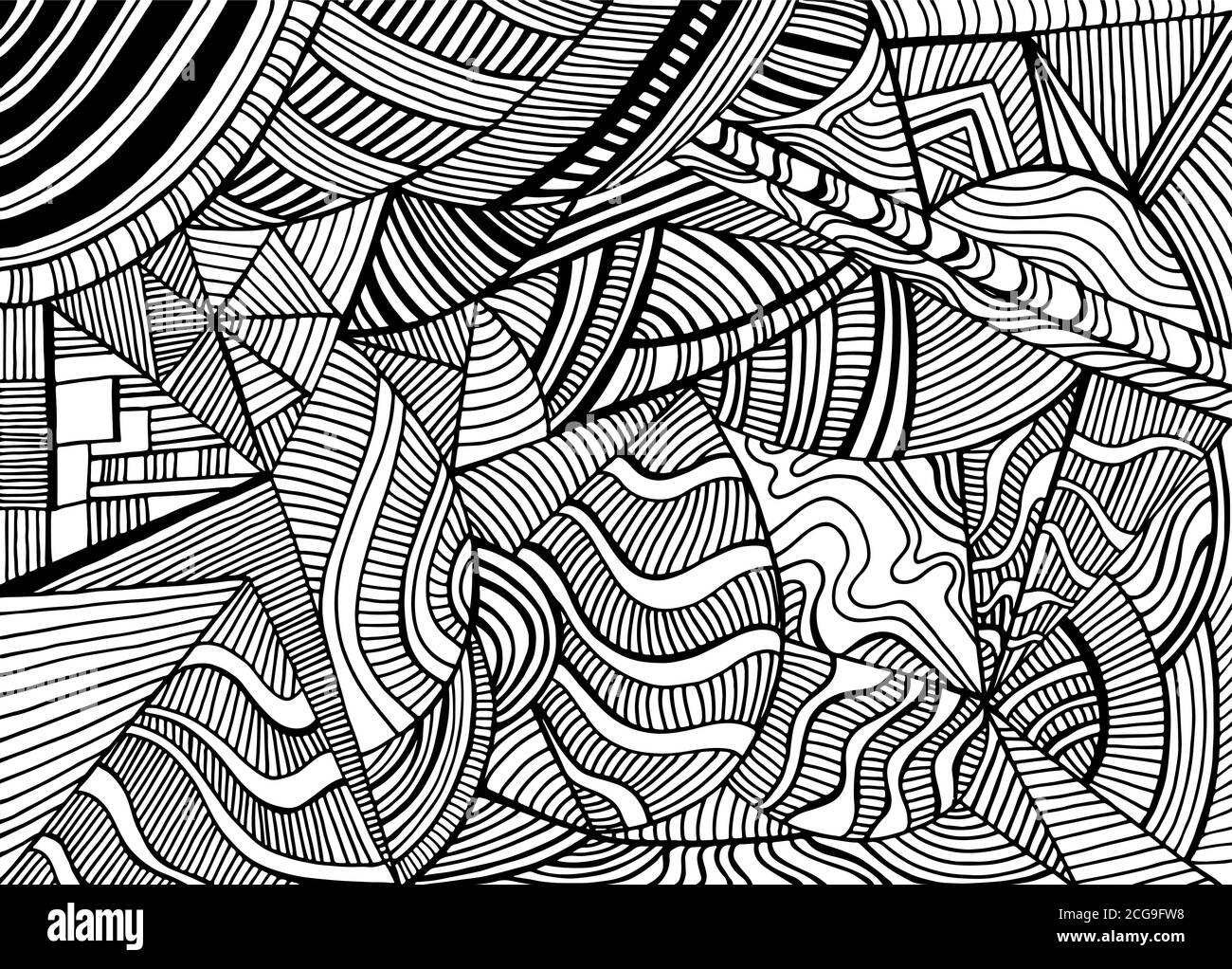 Coloring abstract pattern with many shapes and various figure of ...