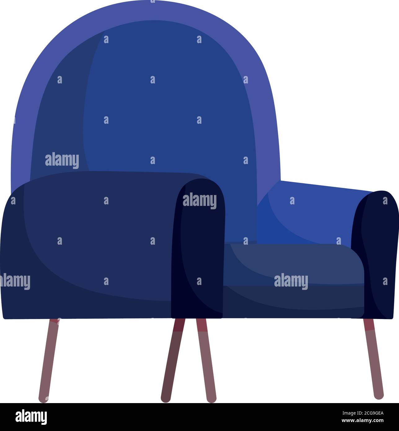 blue chair furniture comfort isolated design white background vector ...