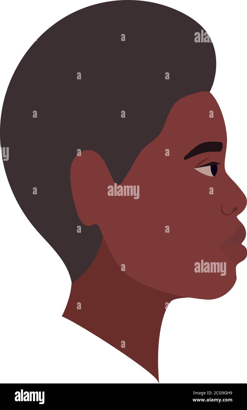 black man cartoon in side view vector design Stock Vector Image & Art ...