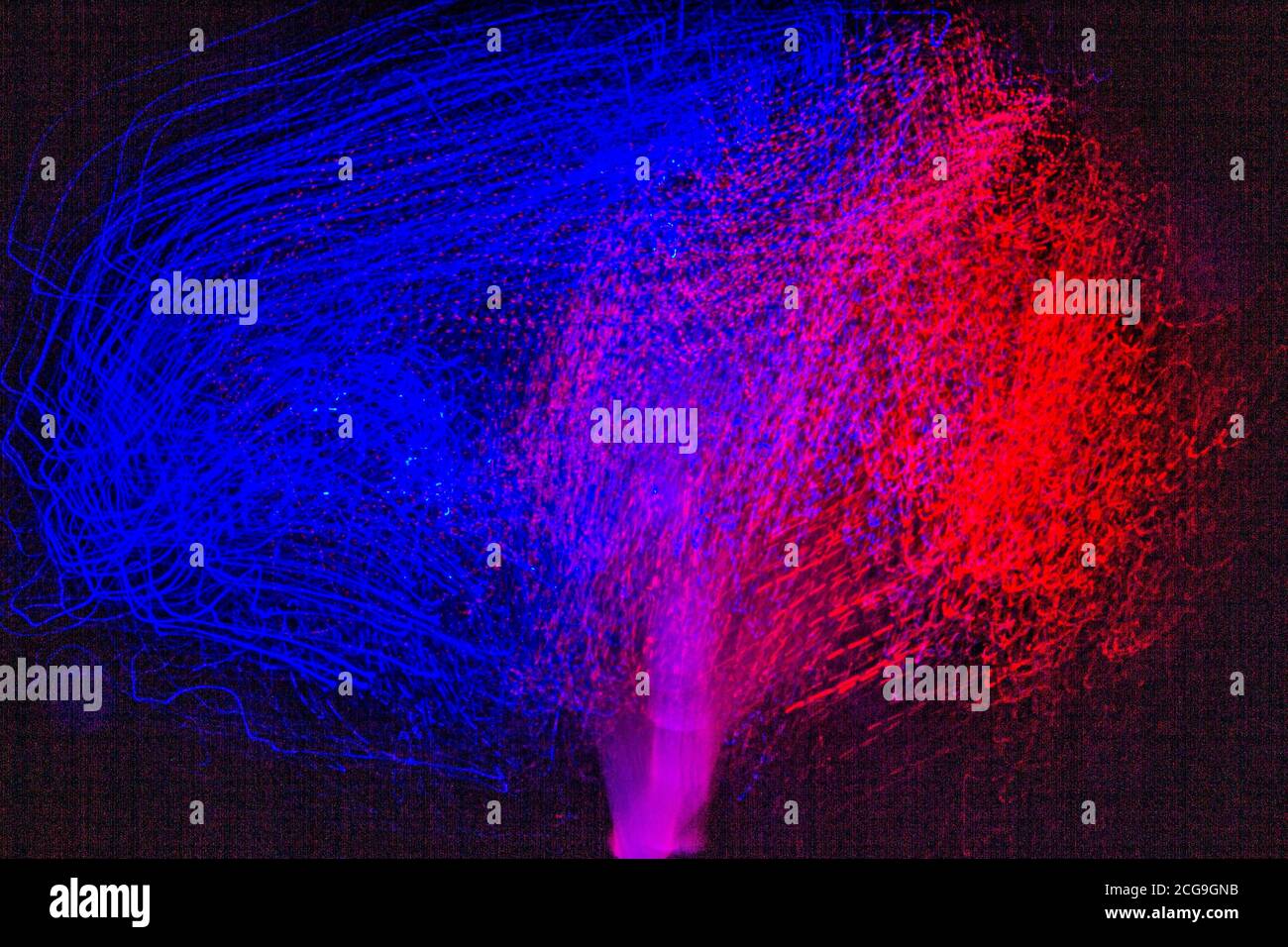 Long exposure for light painting photography. Red, green and blue rays ...