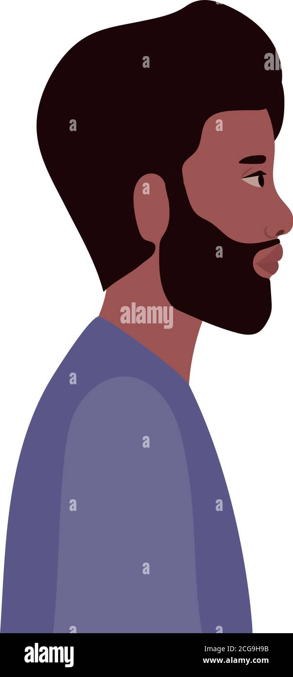black man cartoon in side view vector design Stock Vector Image & Art ...