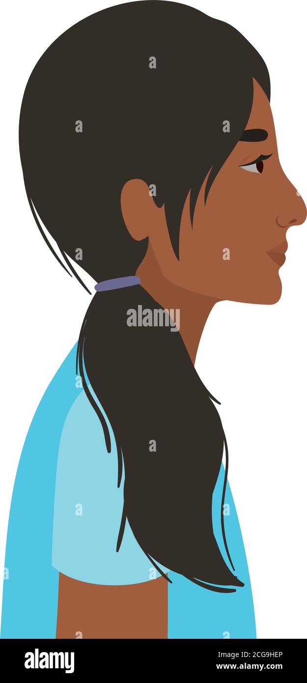 indian woman cartoon in side view vector design Stock Vector Image ...